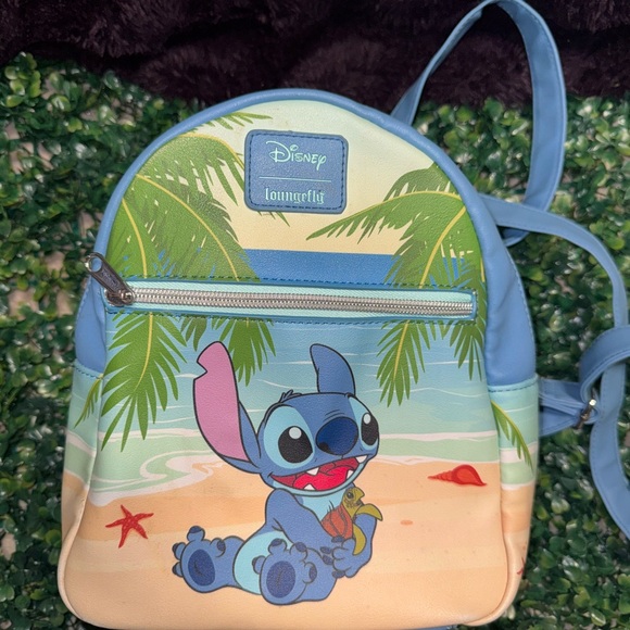 Loungefly | Accessories | Loungefly Blue And Cream Mini Backpack With ...